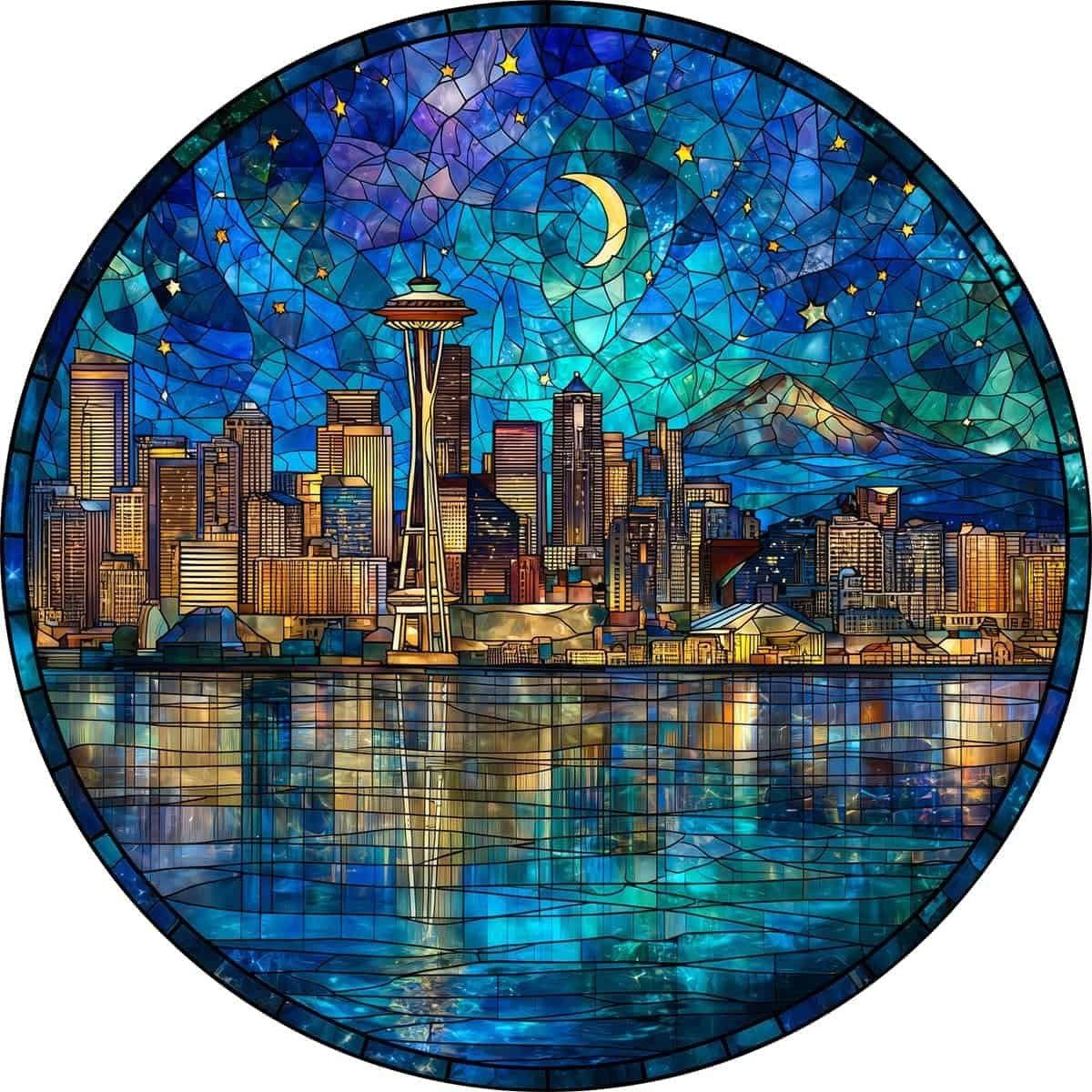 Bgraamiens 1000 Piece Jigsaw Puzzles for Adults – Seattle Skyline at ...
